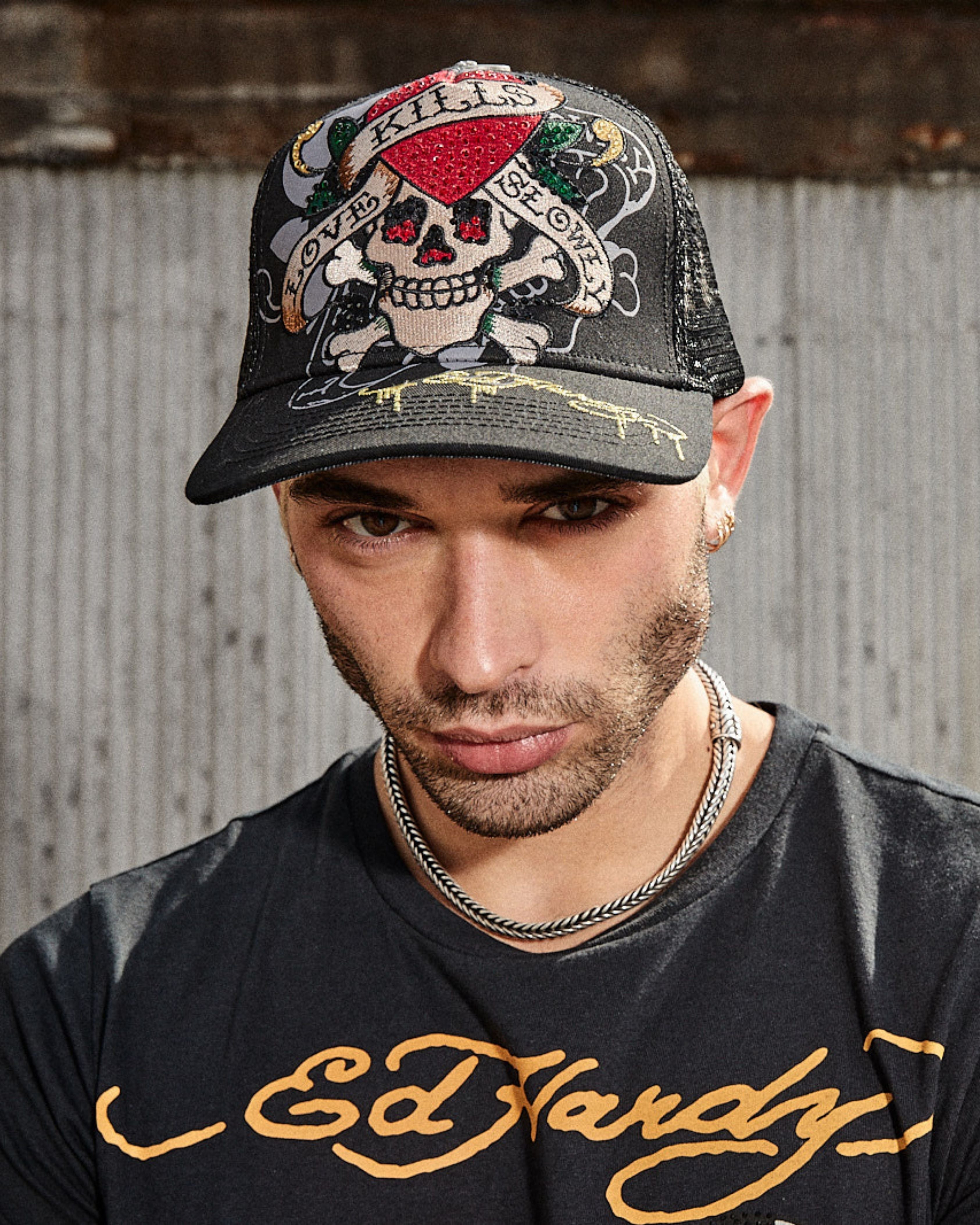 Rhinestone LKS Skull Hat