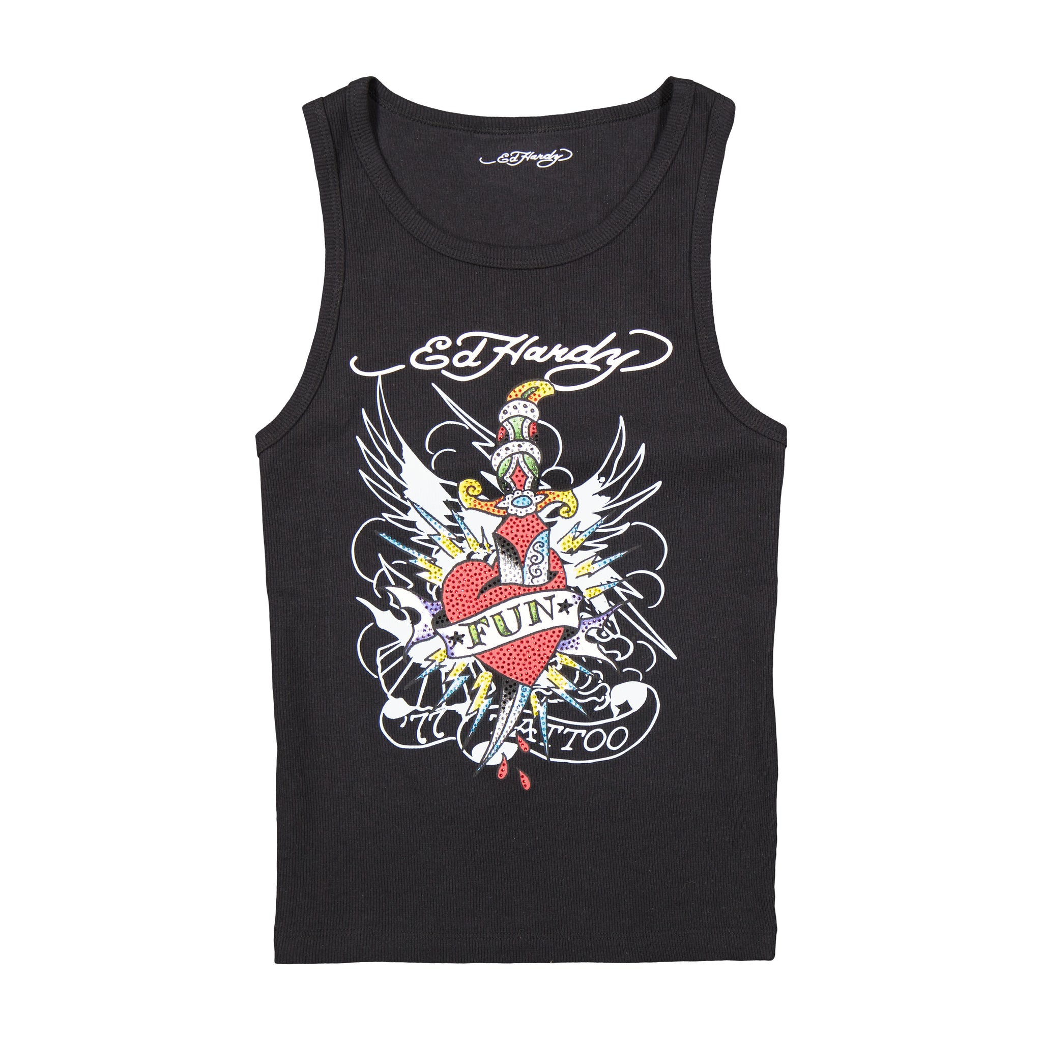 Fun Dagger Rhinestone Tank Top