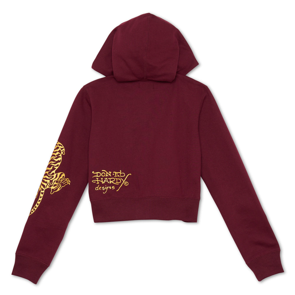 Retro Tiger Cropped Hoodie
